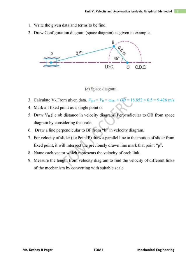Relative velocity method, velocity & acceleration analysis of mechanism | PDF