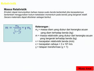 Relativitas (Fisika kelas 12.IPA) | PPT