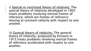 Einstein's Theory of relativity. Special Relativity | PPTX