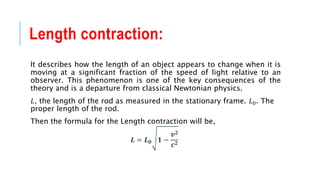 Einstein's Theory of relativity. Special Relativity | PPTX