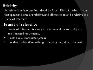 relativity frame of reference non inertial frame of reference | PPT