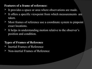 relativity frame of reference non inertial frame of reference | PPT
