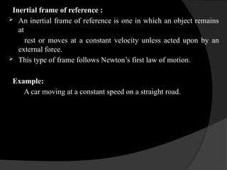 relativity frame of reference non inertial frame of reference | PPT