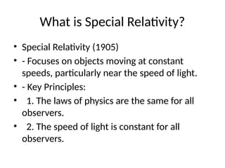 Relativity_Theory_Presentation.pptx special and genral relativity | PPT
