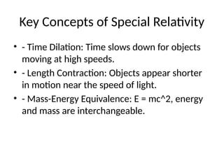 Relativity_Theory_Presentation.pptx special and genral relativity | PPT