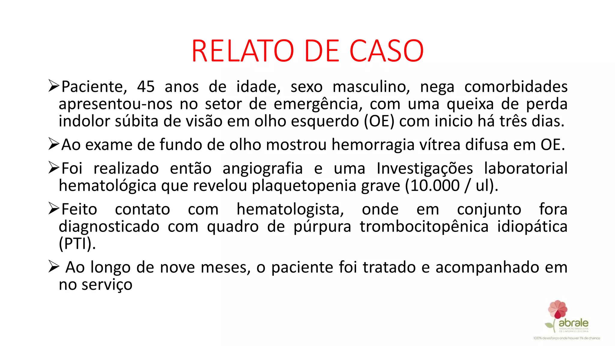 Purpura Trombocitopênica Idiopática | PPTX
