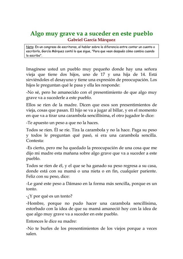 Algo muy grave va a suceder en este pueblo