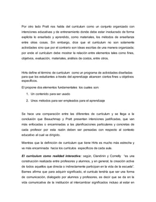 ¿A qué llamamos currículum? | DOCX