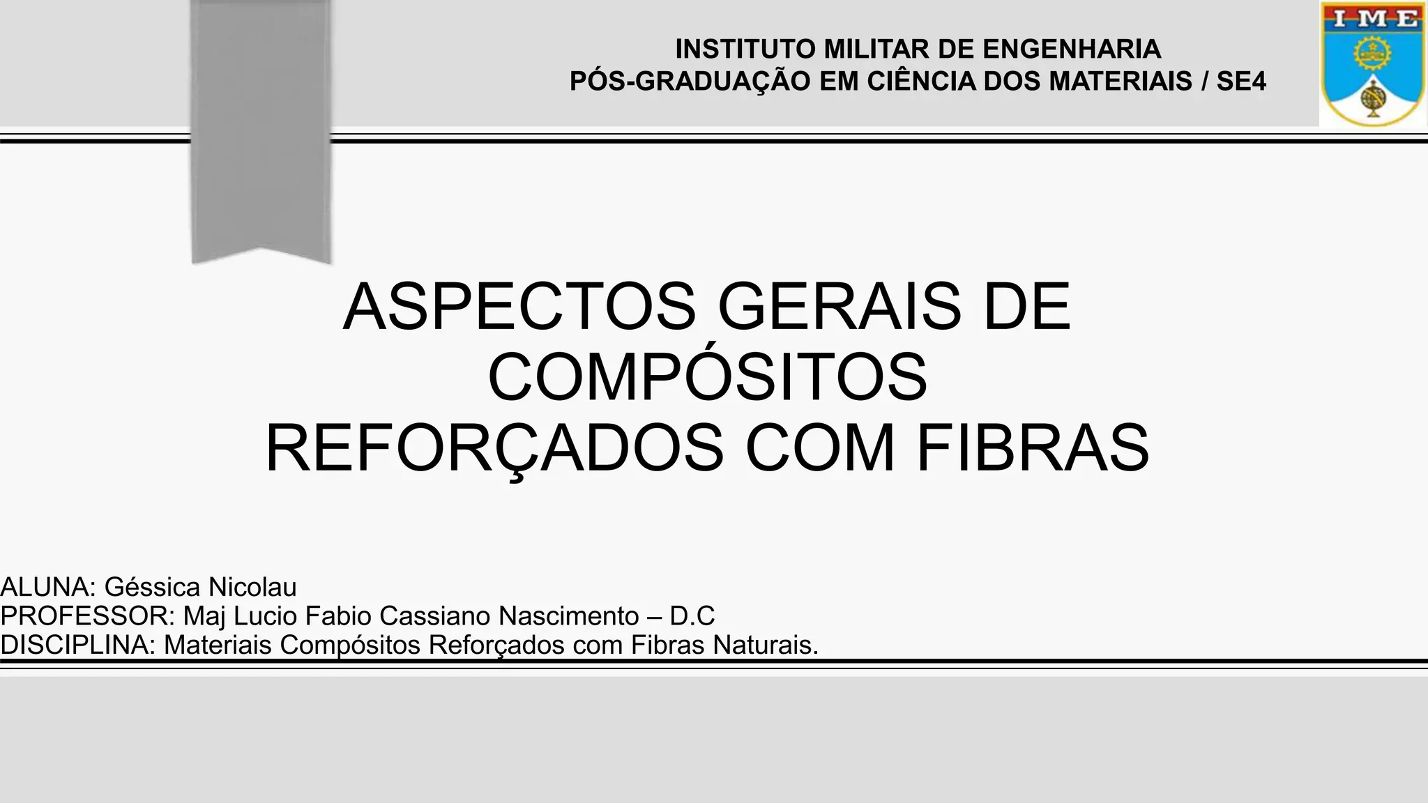 Aspectos gerais de Compósitos Reforçados com Fibras | PPTX