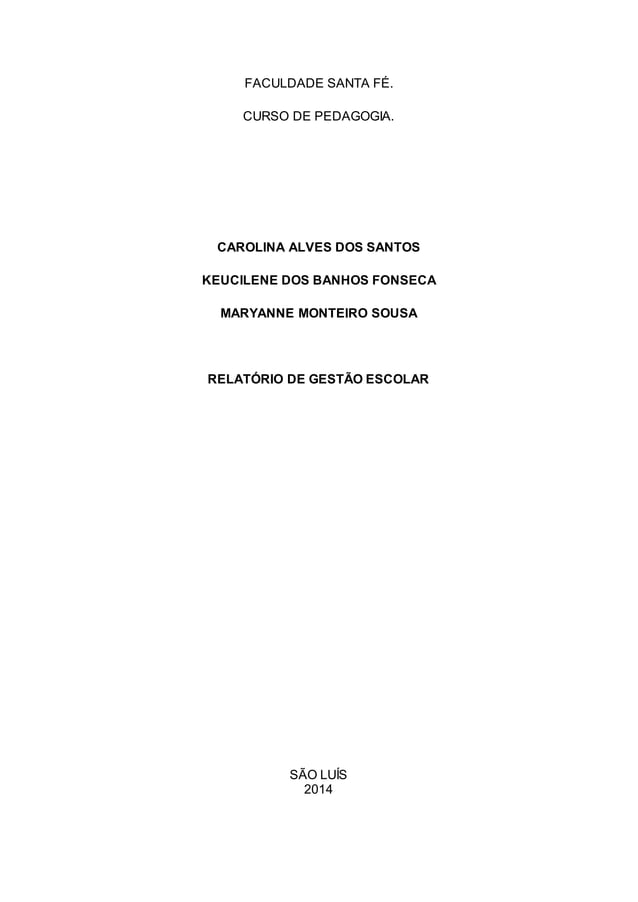Relatório de gestão escolar | DOCX