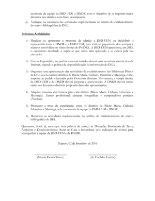 Relatorio de visita aos distritos 2016 | PDF