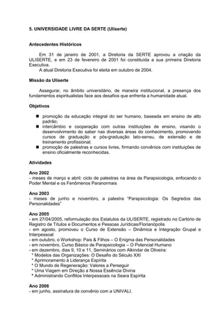 Relatório atividades-2007-SERTE | PDF