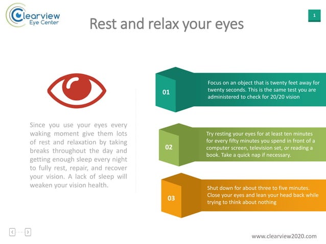 Rest and relax your eyes | PPTX