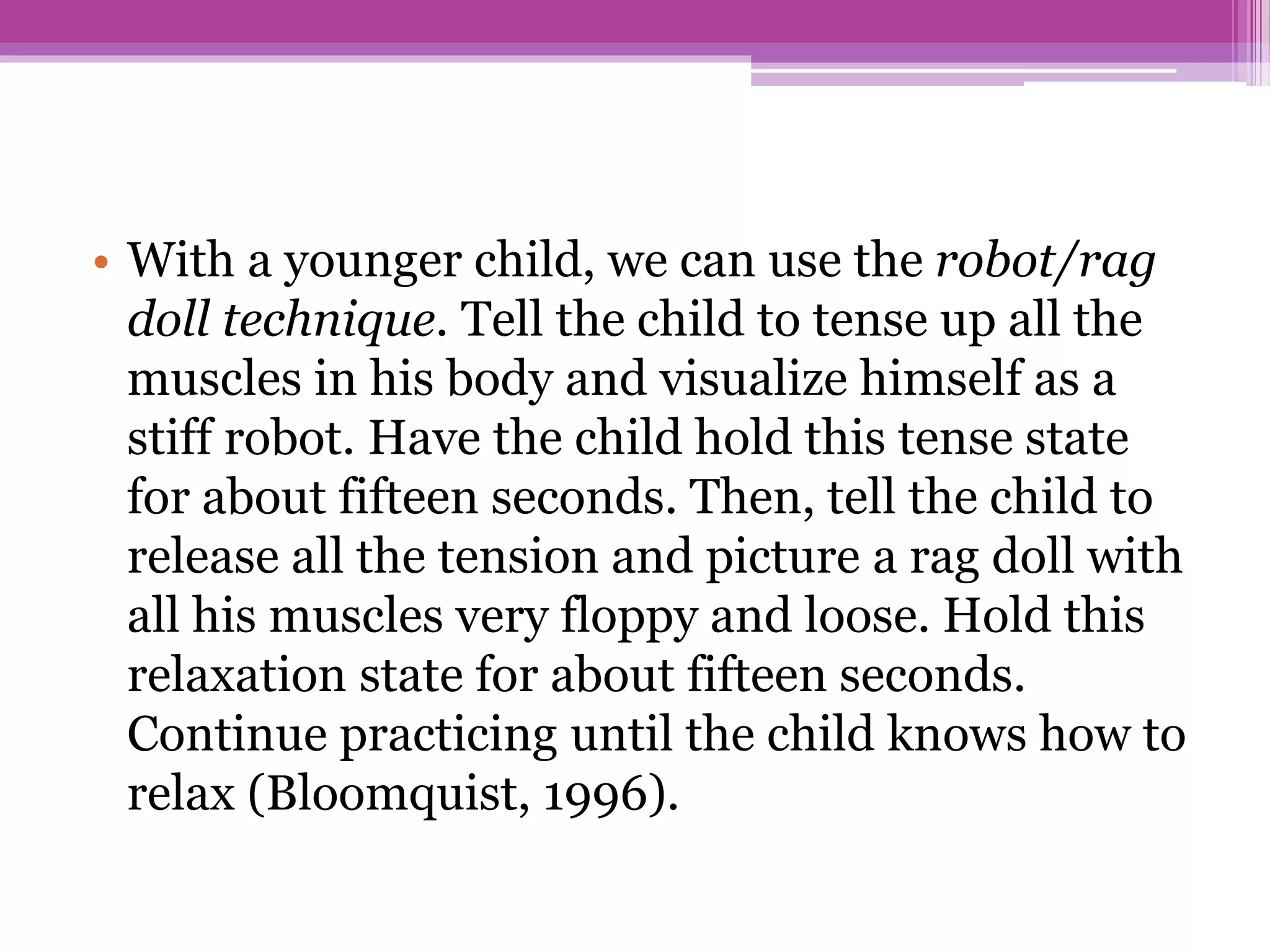Relaxation Techniques for Angry and Distraught Children | PPTX