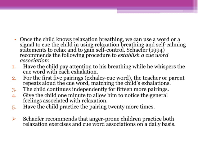Relaxation Techniques for Angry and Distraught Children | PPTX