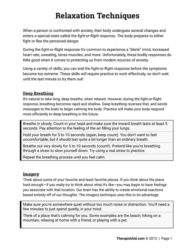 Relaxation techniques | PDF