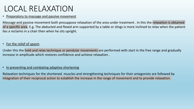 RELAXATION TECHNIQUES | PPTX | Physical Therapy | Wellness