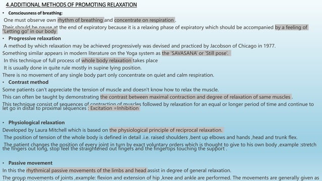 RELAXATION TECHNIQUES | PPTX | Physical Therapy | Wellness