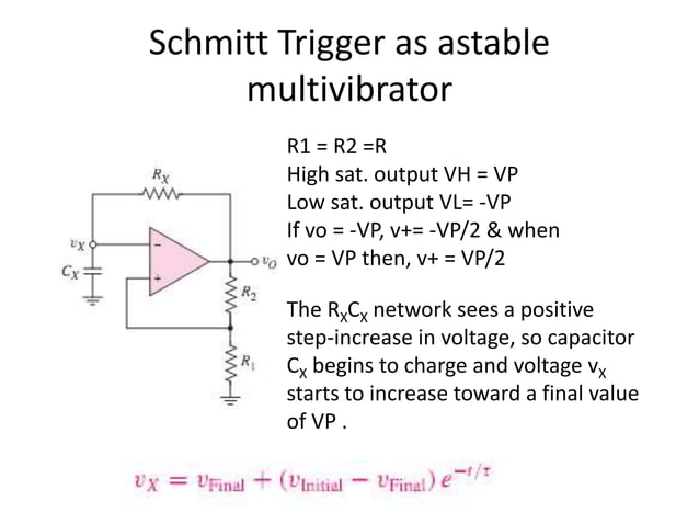 Relaxation Oscillator: Schmitt Trigger Circuits.pptx | Consumer Electronics | Technology & Computing