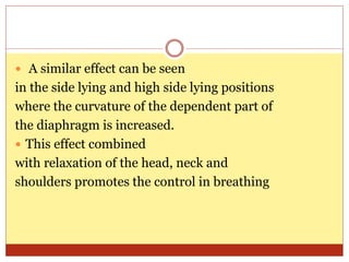 Relaxation positions for breathelessness patients | PPTX