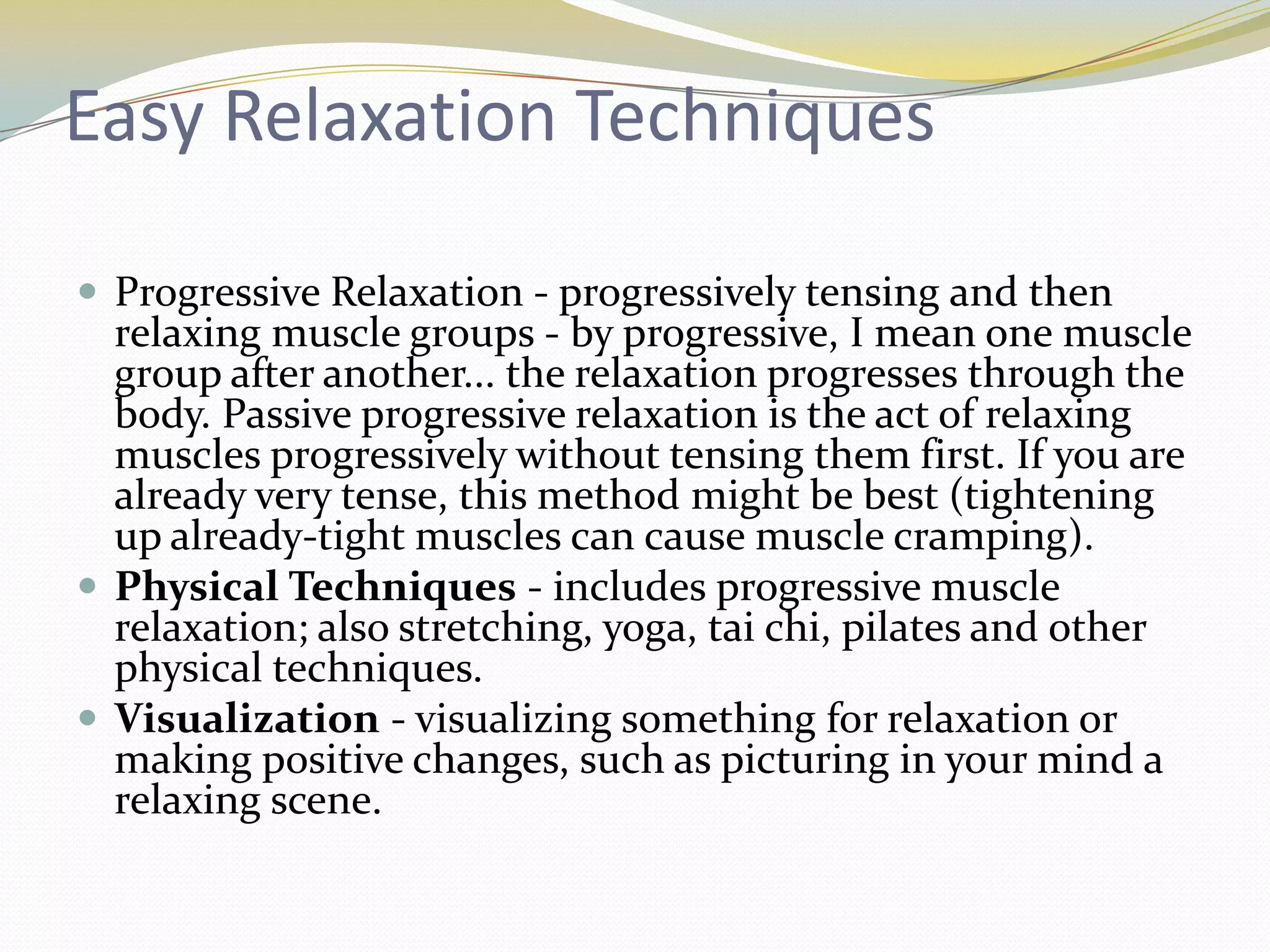 Relaxation & rehabilitation therapy | PPTX