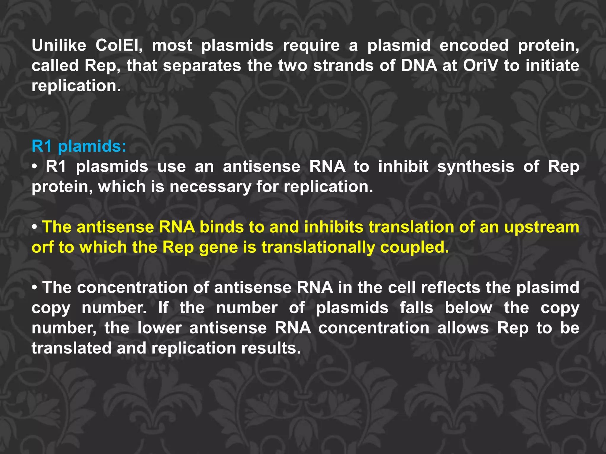 Relaxed plasmids & Regulation of copy number | PPTX