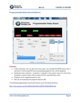 USB 4-8 Channel Relay Board | PDF