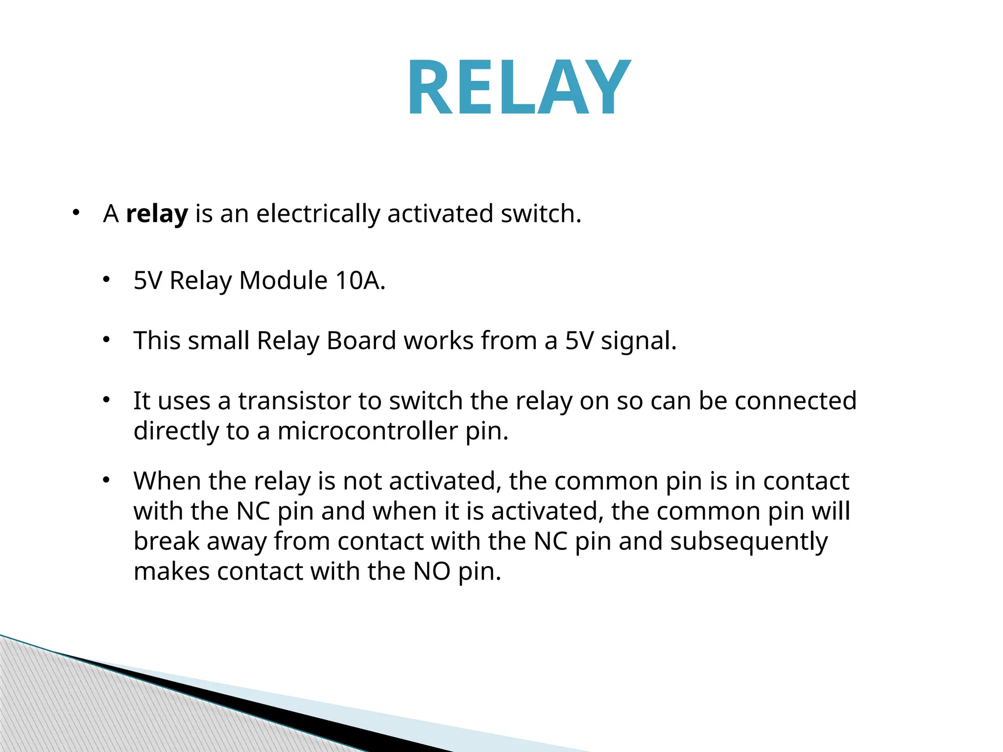 It's about a relay . An electrical component useful in our daily life without our concern Relay ...