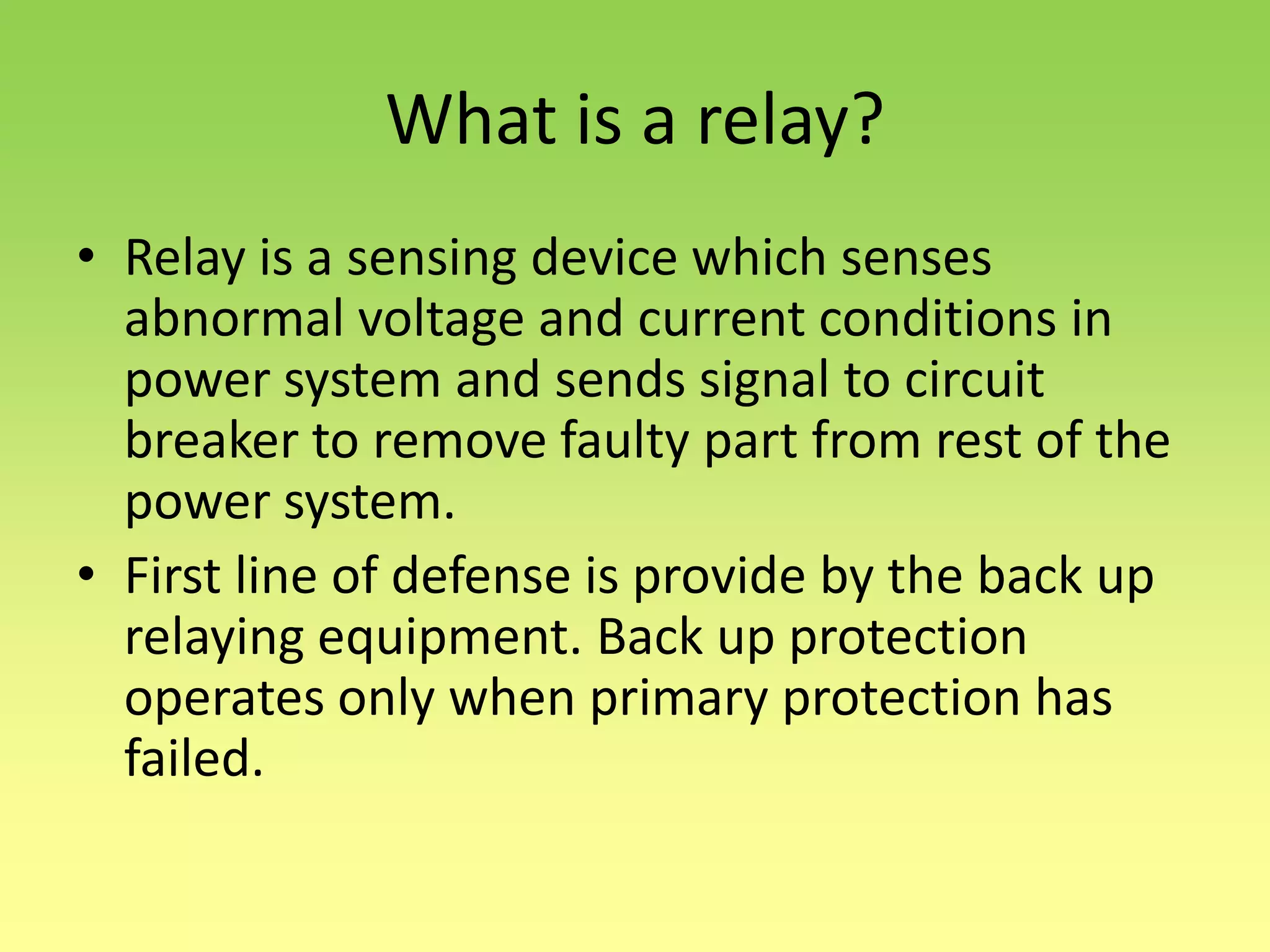 Relay and switchgear protection | PPTX