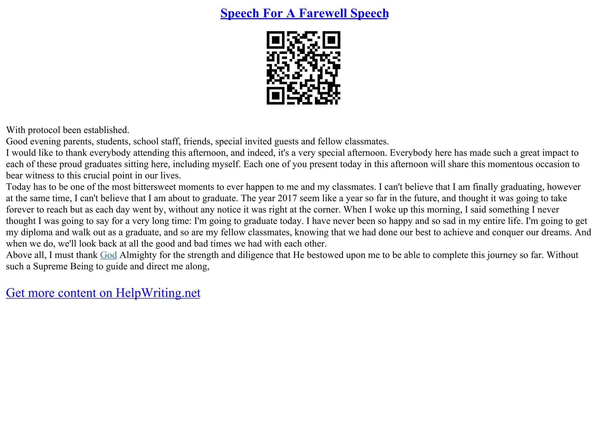 Relay Farewell Speech | PDF