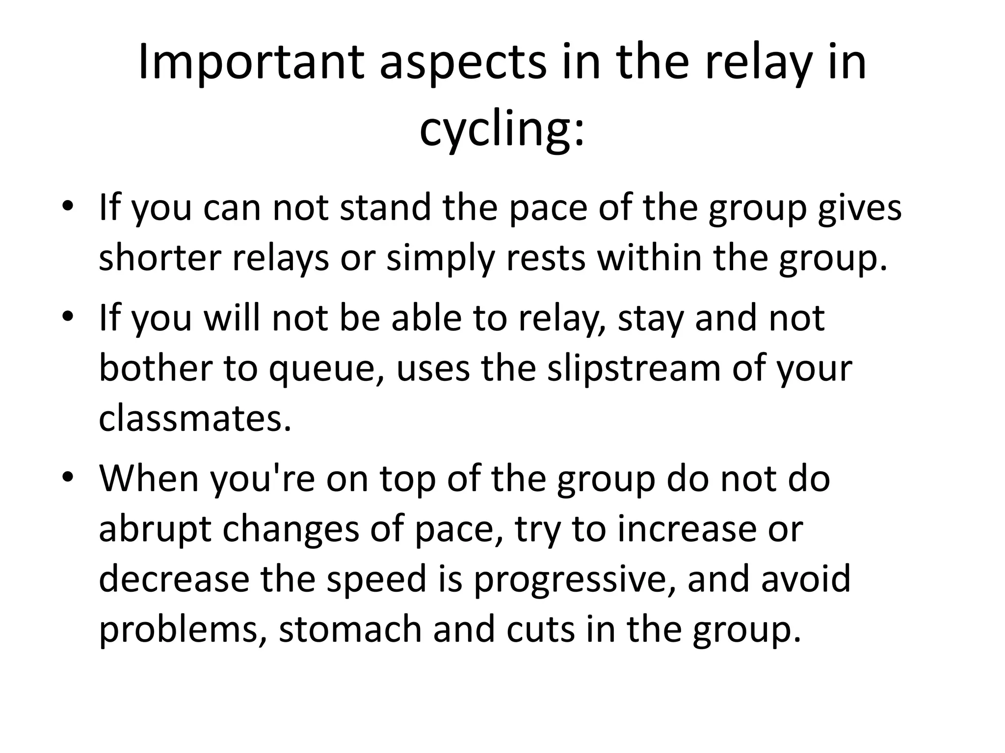 Relay for cycling | PPTX