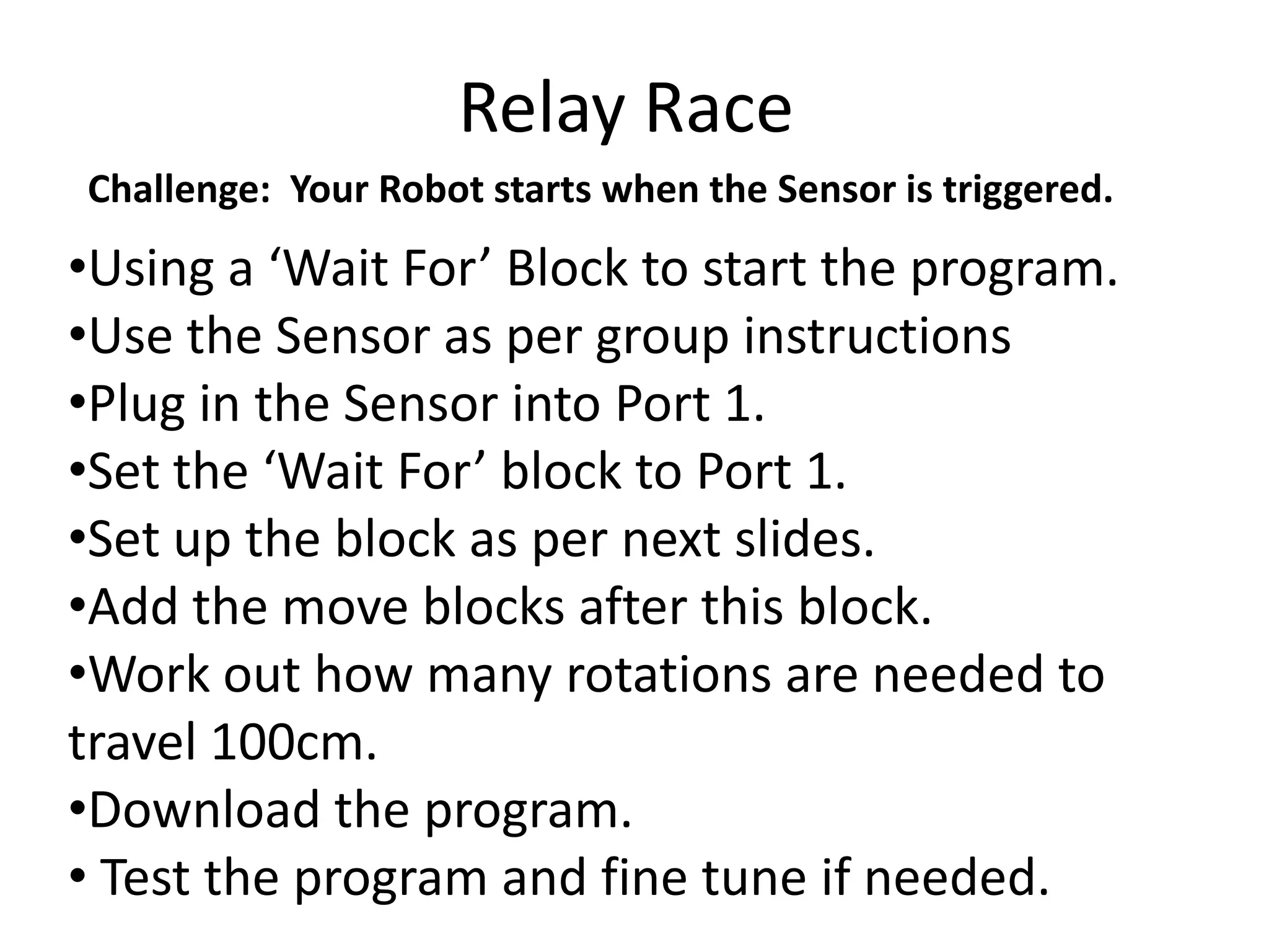 Relay race lego nxt g | PPTX