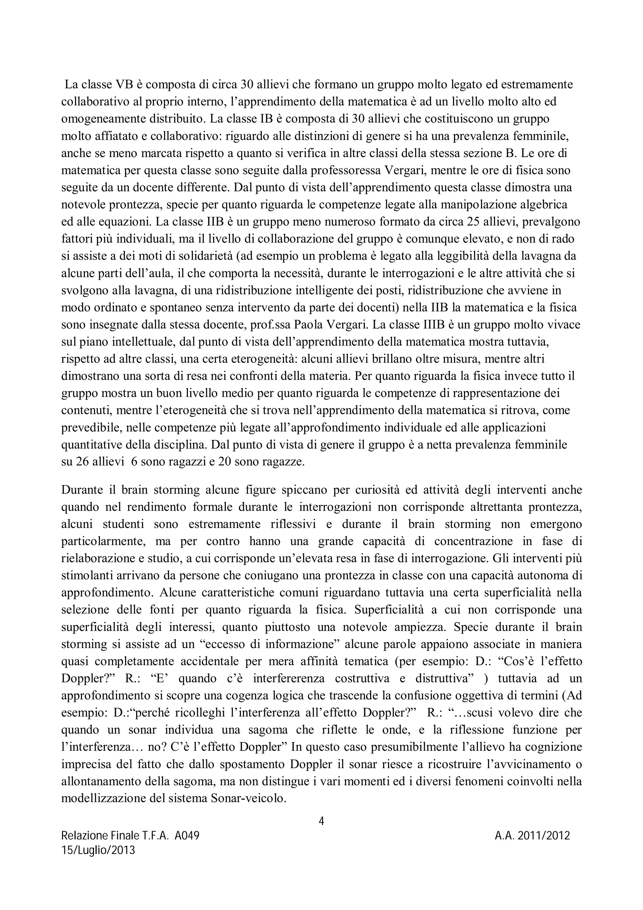 Relazione | PDF