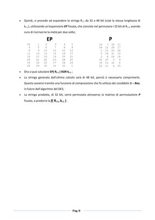 Algoritmi di cifratura DES (a blocchi) e DES OFB (a stream) | PDF
