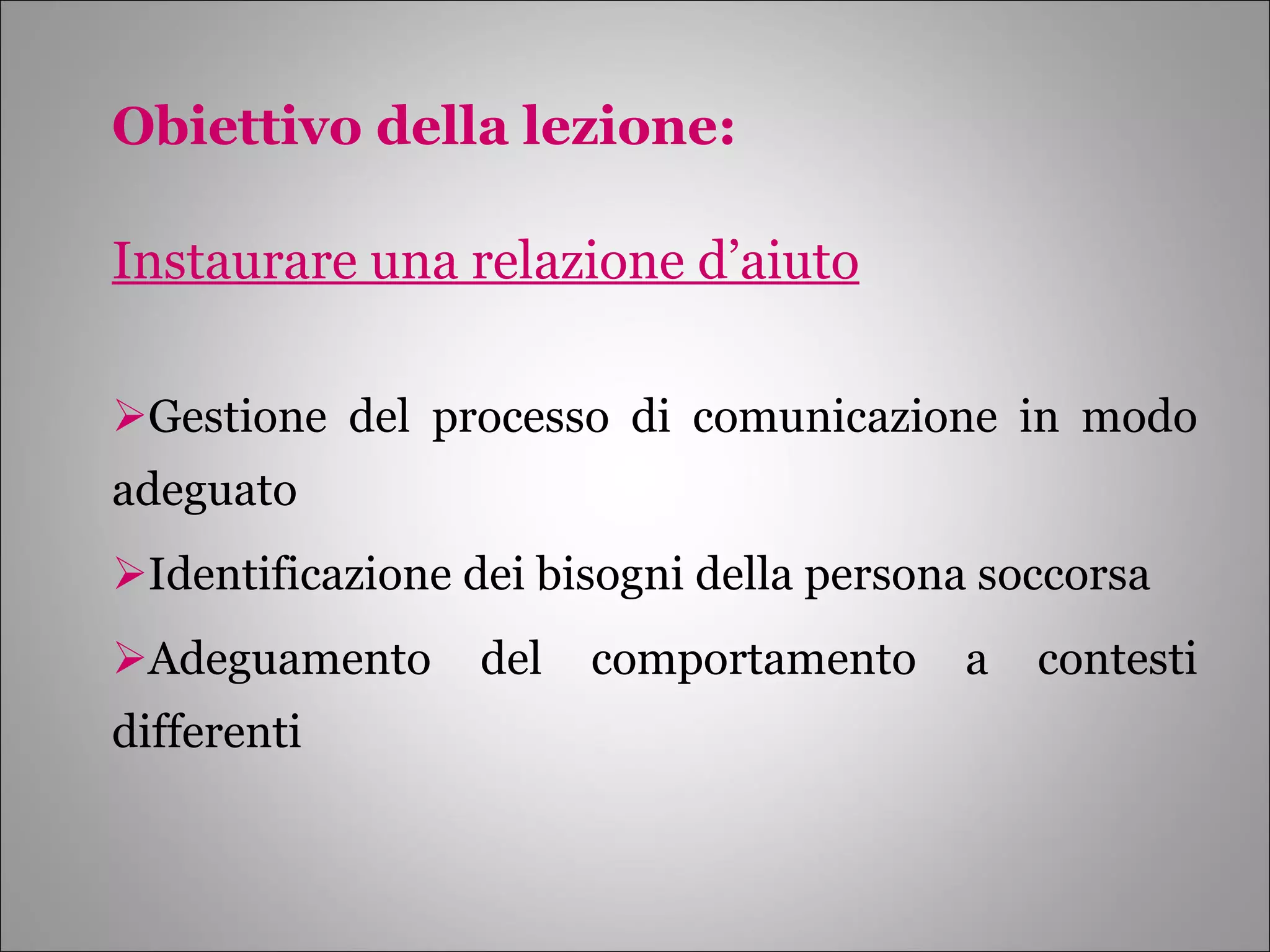 Relazione d'aiuto | PPT
