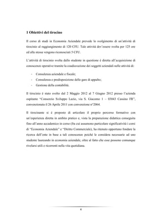 Relazione finale di tirocinio - Final internship report | PDF