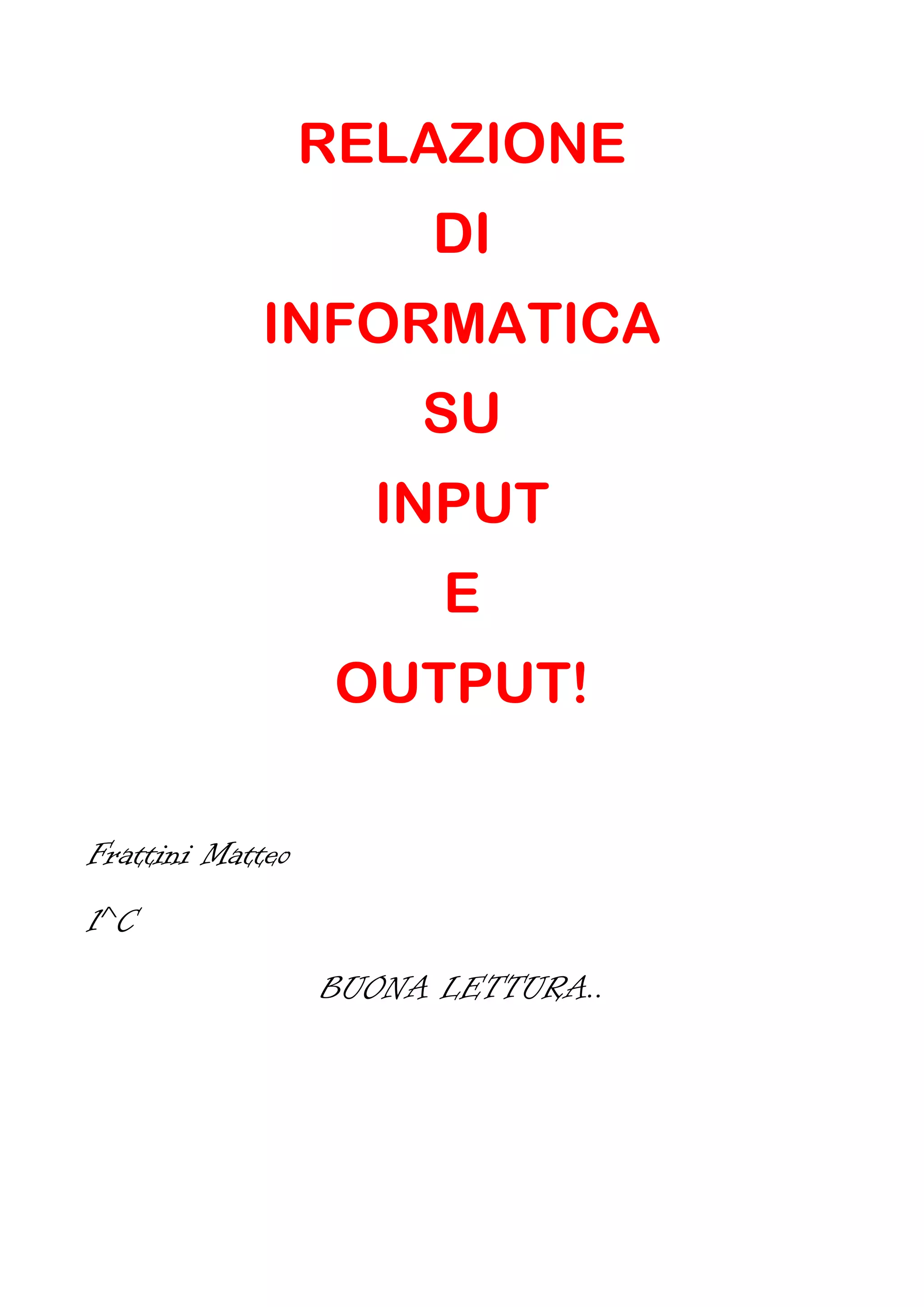 Relazione input e output | DOCX