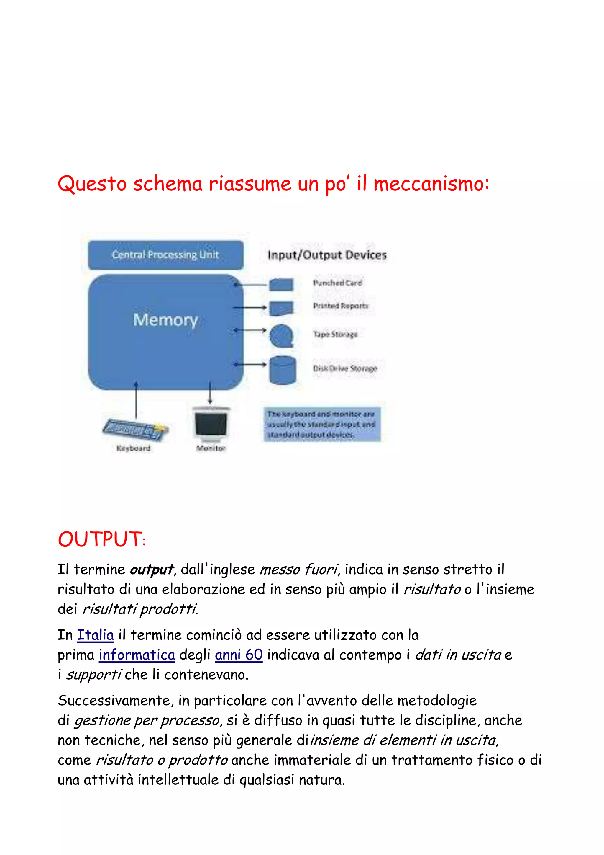 Relazione input e output | PDF