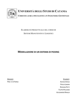 Modellazione di un sistema di Picking | DOCX