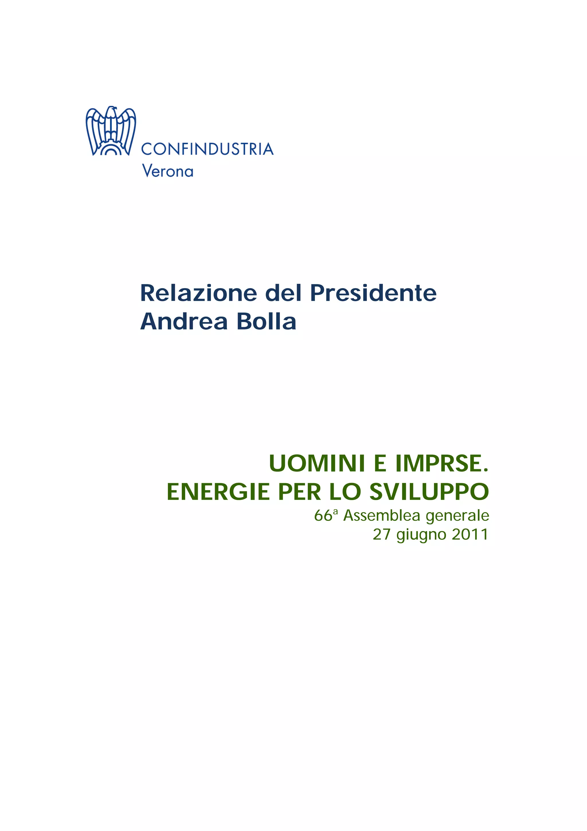 Relazione Presidente Bolla | PDF
