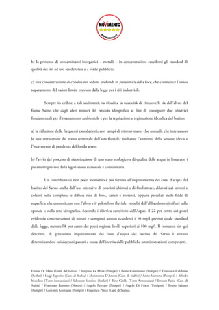 Relazione tavolo tecnio sarno | PDF