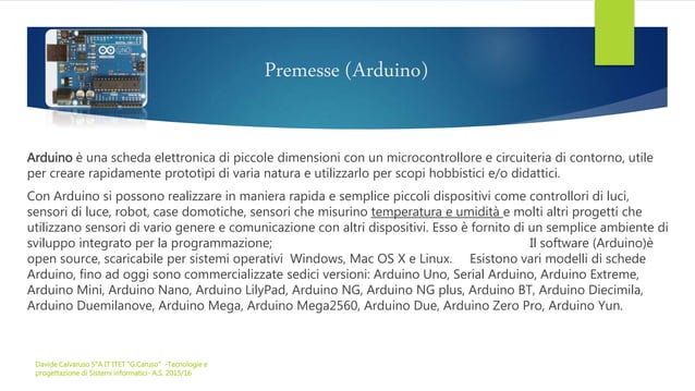 Relazione tecnica progetto «arduino dht11» | PPTX