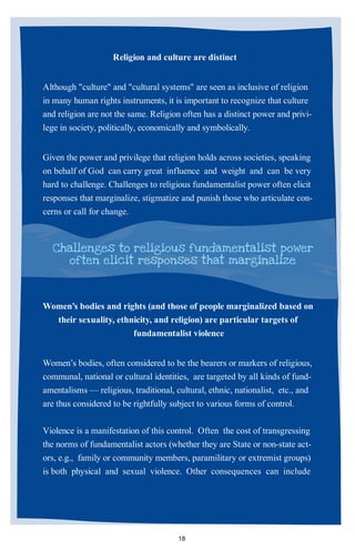 Religion, Culture and Tradition: Strengthening Efforts to Eradicate ...