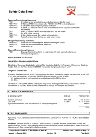 Form Release Agent SDS | PDF