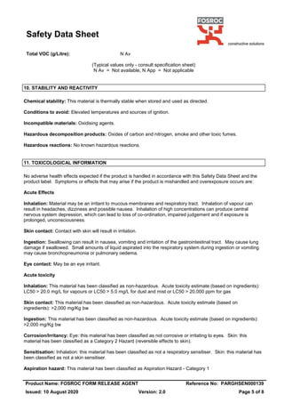 Form Release Agent SDS | PDF