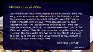 Release For Us Barabbas | PPT