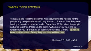 Release For Us Barabbas | PPT