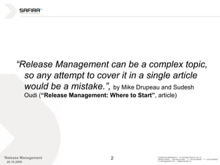 Release Management | PPS
