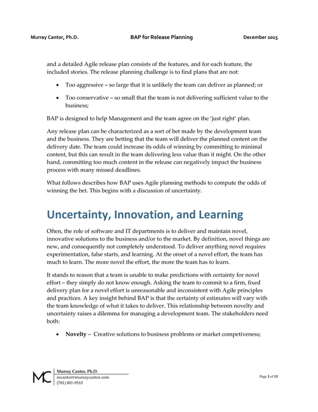Release Planning Using BAP | PDF