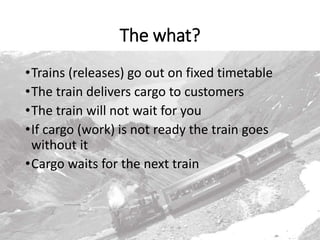 Release wednesdays and the agile release train upload | PPTX